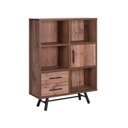 Beliani B&uuml;cherregal ATLANTA in Braun/Schwarz - (W) 97 x (H) 131 x (L) 36 cm | Gr.: onesize