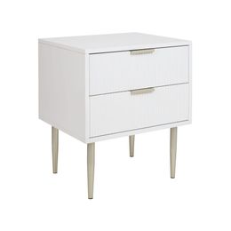 Beliani Nachttisch SOHO in Wei&szlig;/Gold - (W) 48 x (H) 55 x (L) 40 cm | Gr.: onesize