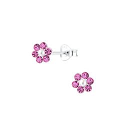 Alexander York Ohrringe - Ohrstecker BLUME mit Kristall & Perle in 925 Silber | Gr.: onesize
