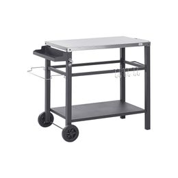 Beliani Gartenk&uuml;che SPIAZZI in Schwarz/Silber - (W) 60 x (H) 83 x (L) 115 cm | Gr.: onesize