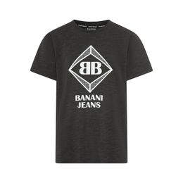 Bruno Banani Lm T-Shirt Jungen Gr&ouml;&szlig;e 164/170 schwarzmeliert / wei&szlig;