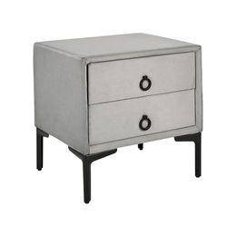 Beliani Nachttisch SEZANNE in Grau/Schwarz - (W) 44 x (H) 45 x (L) 38 cm | Gr.: onesize