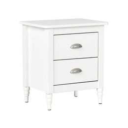 Beliani Nachttisch SHILLINGTON in Wei&szlig;/Silber - (W) 46 x (H) 52 x (L) 35 cm | Gr.: onesize