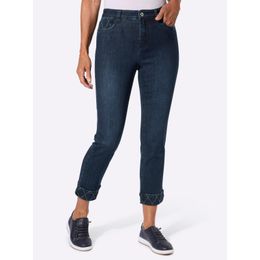 WITT Damen 7/8-Jeans mit fixiertem Beinaufschlag, dark blue, Gr&ouml;&szlig;e 36