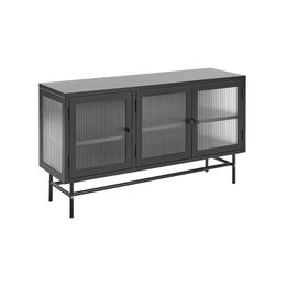 Beliani Vitrine DEVON in Schwarz - (W) 115 x (H) 64 x (L) 35 cm | Gr.: onesize