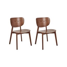 Beliani 2er-Set Esszimmerstuhl OVERLY in Braun | Gr.: onesize