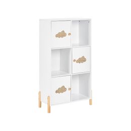 Beliani Regal CLOUDY in Wei&szlig;/Braun - (W) 60 x (H) 111 x (L) 30 cm | Gr.: onesize