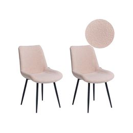 Beliani 2er-Set Esszimmerstuhl AVILLA in Beige/Schwarz | Gr.: onesize