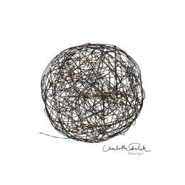 STAR TRADING LED Leuchtkugel ,Trassel&lsquo;, schwarz, 100 warmwei&szlig;e LEDs, outdoor, &Oslash; 37c | Gr.: onesize
