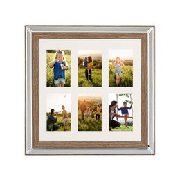 Beliani Fotorahmen SINTA in Silber/Braun/Beige - (W) 50 x (H) 50 x (L) 5 cm Vertikal | Gr.: onesize