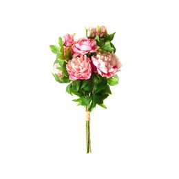 Beliani K&uuml;nstlicher Blumenstrau&szlig; COLARES in Rosa/Gr&uuml;n - (W) 40 x (H) 62 x (L) 40 cm | Gr.: onesize