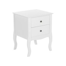 Beliani Nachttisch LANE in Wei&szlig; - (W) 45 x (H) 58 x (L) 40 cm | Gr.: onesize