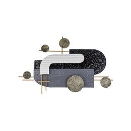 Beliani Wandobjekt LUTETIUM in Schwarz/Gold/Wei&szlig; - (W) 86 x (H) 55 x (L) 5 cm Horizontal | Gr.: onesize