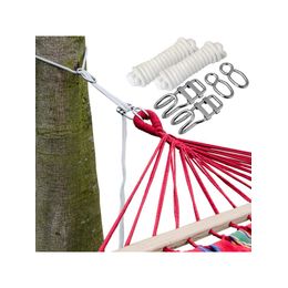 AMANKA H&auml;ngematten Befestigung Achterhaken + L-Haken bis 160 KG weiss | Gr.: onesize