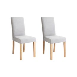 Beliani 2er-Set Esszimmerstuhl BROADWAY in Grau/Braun | Gr.: onesize