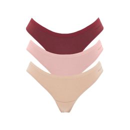 Organication Panty female size XL Sand / Pastel pink / Red