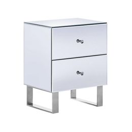 Beliani Nachttisch NESLE in Silber - (W) 48 x (H) 60 x (L) 35 cm | Gr.: onesize