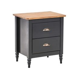Beliani Nachttisch SHILLINGTON in Schwarz/Gold/Braun - (W) 46 x (H) 52 x (L) 35 cm | Gr.: onesize