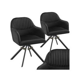 TecTake Samt-Drehstuhl gepolstert, mit durchgehender Lehne, 56 x 59 x 81 cm | Gr.: onesize