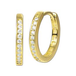 GoldDream Echtgold, 333er Gelbgold Damen Creolen Zirkonia Ohrring ca. 15mm | Gr.: onesize