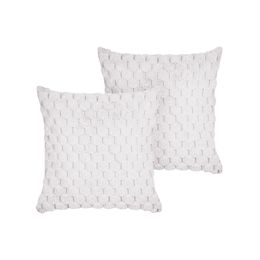 Beliani 2er-Set Dekokissen PURSLANE in Wei&szlig; | Gr.: onesize
