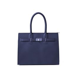 KMISSO Henkeltasche Echt Leder in Blu notte | Gr.: onesize