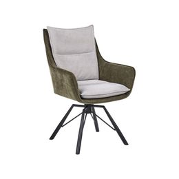 Beliani Esszimmerstuhl ANNEBERG in Grau/Gr&uuml;n/Schwarz - (W) 60 x (H) 94 x (L) 64 cm | Gr.: onesize
