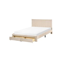 Beliani Doppelbett LONZAC in Beige - (W) 145 x (H) 90 x (L) 208 cm | Gr.: onesize