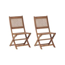 Beliani 2er-Set Gartenstuhl PARAGGI in Braun | Gr.: onesize
