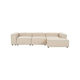 Beliani 3-tlg Ecksofa ARDAL in Beige/Schwarz linksseitig | Gr.: onesize