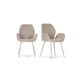 CALICOSY 2er-Set Sessel SOLA in Beige - (W)57,5 x (H)47,5 x (L)57 cm | Gr.: onesize