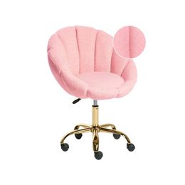 Beliani B&uuml;rostuhl ANNABELLE in Rosa/Schwarz/Gold - (W) 66 x (H) 81 x (L) 39 cm | Gr.: onesize