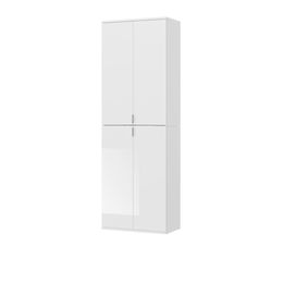 Inn.Furn Garderobenschrank wei&szlig; Hochglanz, Schuhschrank 4-t&uuml;rig, 9 F&auml;cher | Gr.: onesize
