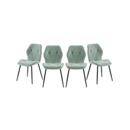 CALICOSY 4er-Set St&uuml;hle LUNA in Aquamarin - (W) 47,5 x (H)48 x (L)57,5 cm | Gr.: onesize