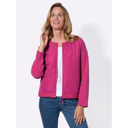WITT Damen Fleecejacke mit Steppmuster-Eins&auml;tzen, fuchsia, Gr&ouml;&szlig;e 36