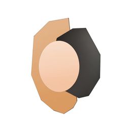 Beliani Wandspiegel TROYON Ros&eacute;gold/Kupfer/Schwarz - (W) 62 x (H) 80 x (L) 2 cm Vertikal | Gr.: onesize