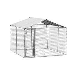 Trekker Hundezwinger mit Dach in Silber 3x3m | Gr.: onesize