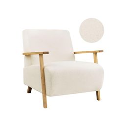 Beliani Sessel LESJA in Beige/Braun - (W) 77 x (H) 79 x (L) 90 cm | Gr.: onesize