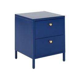 Beliani Nachttisch KYLEA in Blau/Gold - (W) 43 x (H) 55 x (L) 40 cm | Gr.: onesize