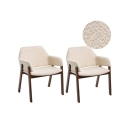 Beliani 2er-Set Esszimmerstuhl ALBION in Braun/Beige | Gr.: onesize