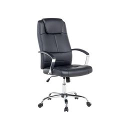 Beliani Chefsessel WINNER in Schwarz/Silber - (W) 60 x (H) 112 x (L) 60 cm | Gr.: onesize