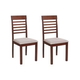 Beliani 2er-Set Esszimmerstuhl ORTLEY in Braun/Beige | Gr.: onesize