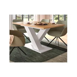 Inn.Furn Esstisch in wei&szlig;, Eiche Artisan, K&uuml;chentisch ausziehbar 150 - 190 cm | Gr.: onesize