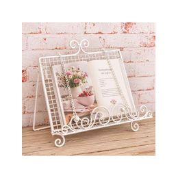 AltoBelli Kochbuch St&auml;nder CUCINA Metall Antik Wei&szlig; Buchhalter 33x33 cm | Gr.: onesize