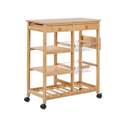 Beliani Servierwagen MORINO in Braun - (W) 67 x (H) 80 x (L) 37 cm | Gr.: onesize