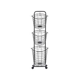 Beliani Bad-Kleinaufbewahrung AYAPAL in Schwarz - (W) 37 x (H) 123 x (L) 37 cm | Gr.: onesize