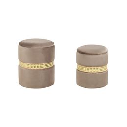 Beliani 2er-Set Pouf MEDFORD in Grau | Gr.: onesize