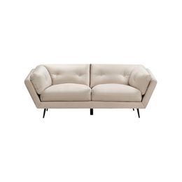 Beliani 3-Sitzer Sofa LENVIK in Beige/Schwarz - (W) 210 x (H) 75 x (L) 90 cm | Gr.: onesize