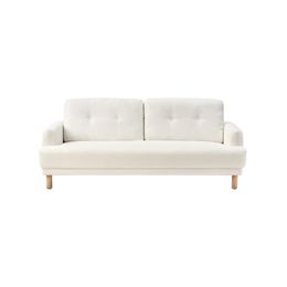 Beliani 3-Sitzer Sofa TUVE in Wei&szlig;/Braun - (W) 199 x (H) 85 x (L) 90 cm | Gr.: onesize