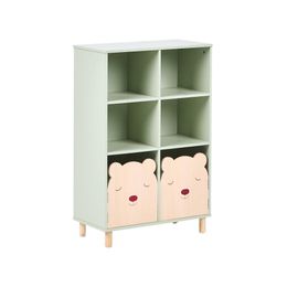 Beliani Regal NOBBY in Gr&uuml;n/Braun - (W) 60 x (H) 90 x (L) 30 cm | Gr.: onesize